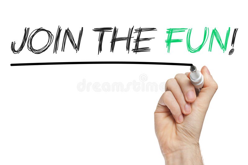 Hand writing join the fun stock photo. Image of children - 41489172