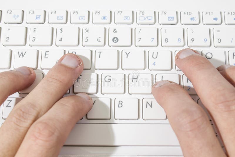 Hand Writing with a Keyboard Composition Stock Image - Image of search ...