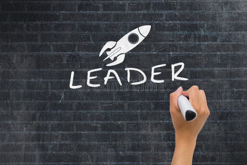 Hand Writing Leader on Wall Stock Illustration - Illustration of adult ...