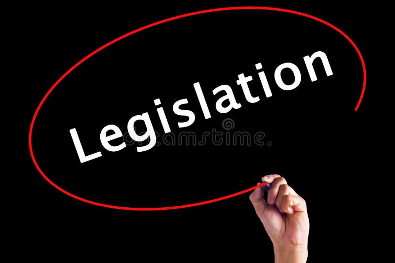 Hand Writing Legislation with a Marker Over Transparent Board. Stock ...