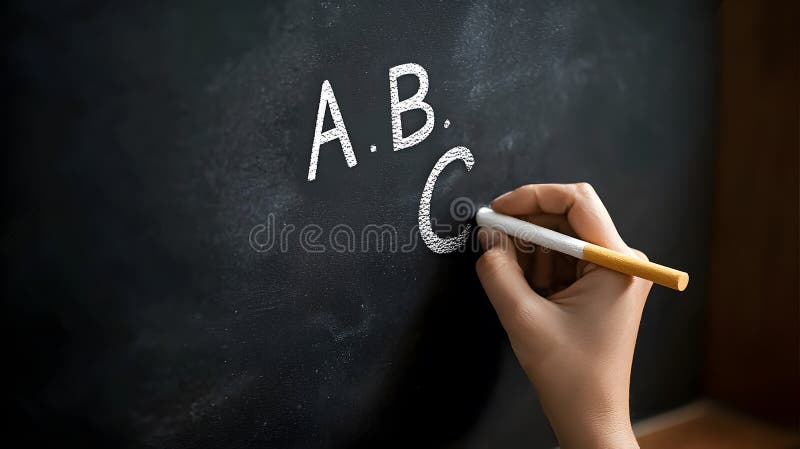 Hand Writing Letters on a Chalkboard Stock Illustration - Illustration ...