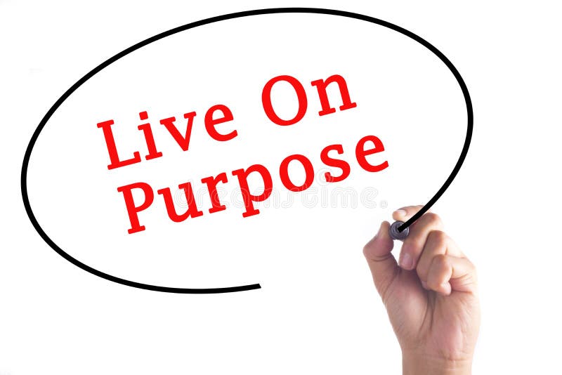 Hand Writing Live on Purpose on Transparent Board Stock Photo - Image ...