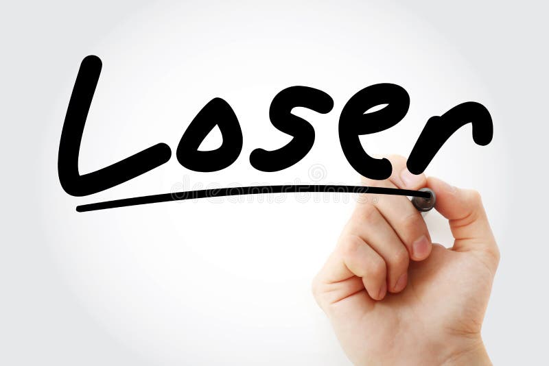 Hand Writing Loser with Marker Stock Image - Image of motivational ...