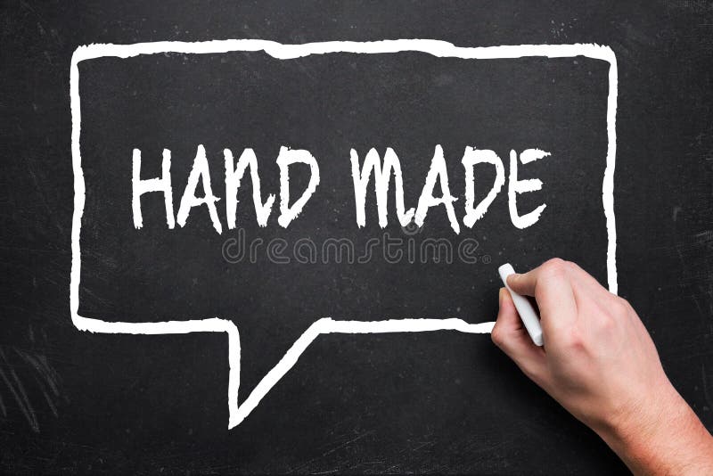 Hand Writing HAND MADE in Speech Bubble Stock Photo - Image of ...
