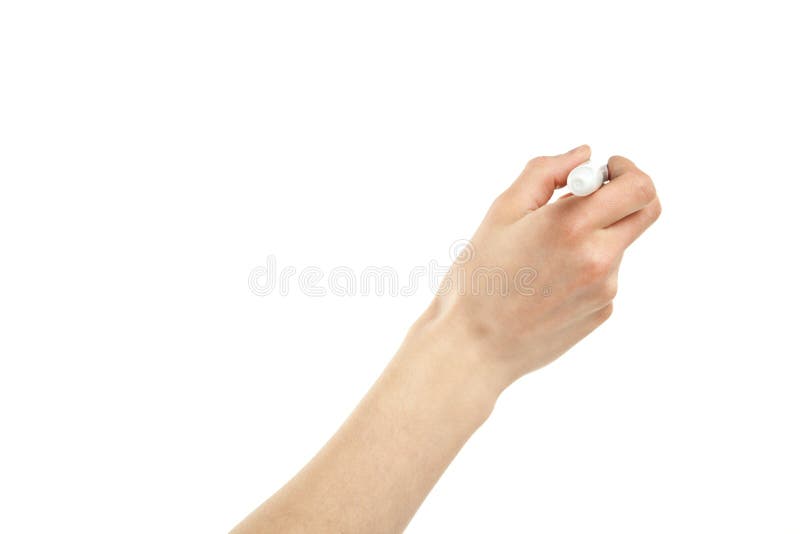 Hand writing with a marker stock photo. Image of advertisment - 24396890