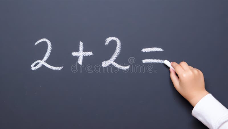 Hand Writing Math Equation on Chalkboard Stock Image - Image of ...