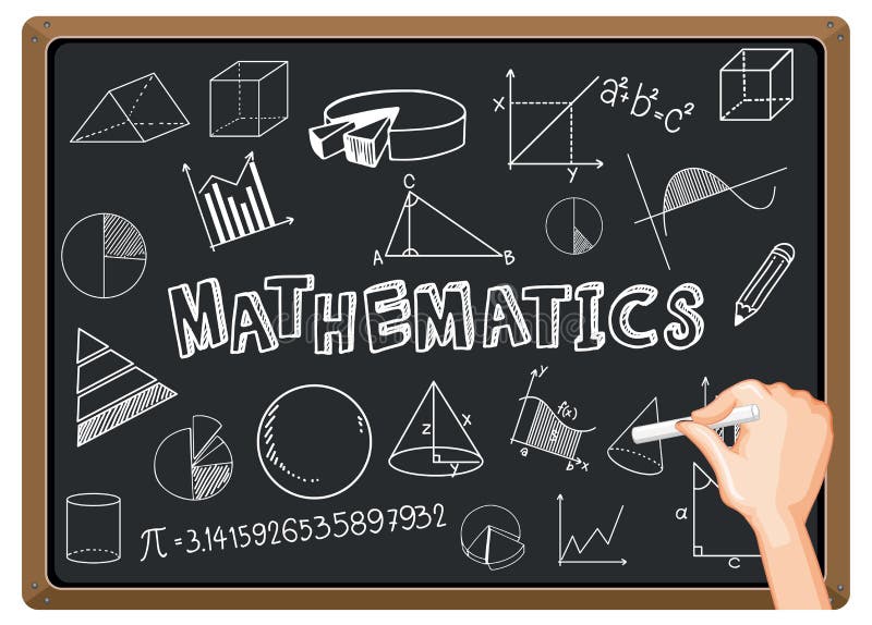 Hand Writing Math Formula on Wood Board Stock Vector - Illustration of ...