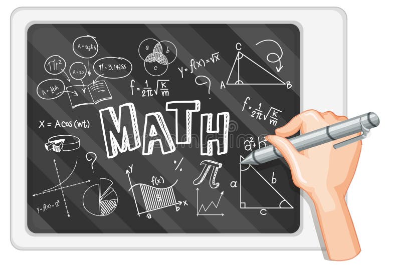 Hand Writing Math Formula on Blackboard Stock Vector - Illustration of ...