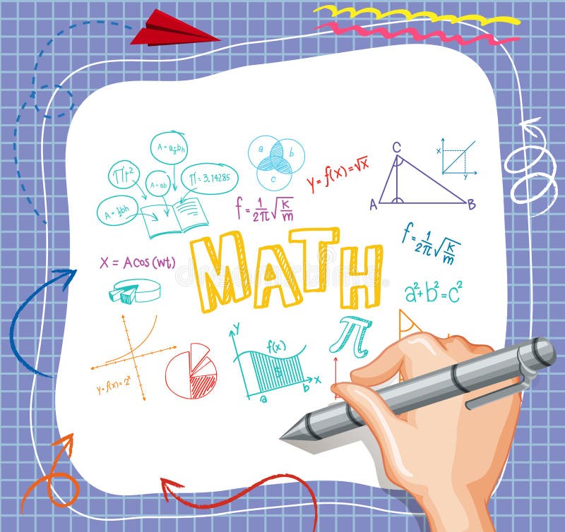 Hand Writing Math Formula on Paper Note Stock Vector - Illustration of ...