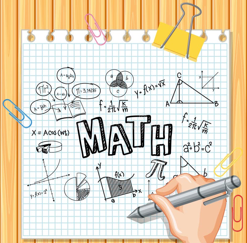 Hand Writing Math Formula on Wood Board Stock Vector - Illustration of ...