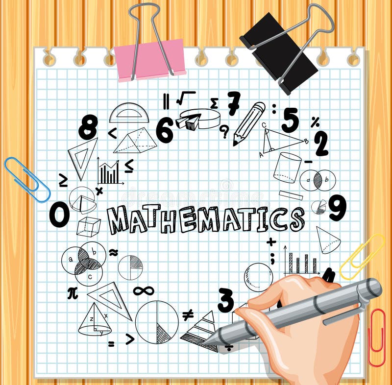 Hand Writing Math Formula on Wood Board Stock Vector - Illustration of ...