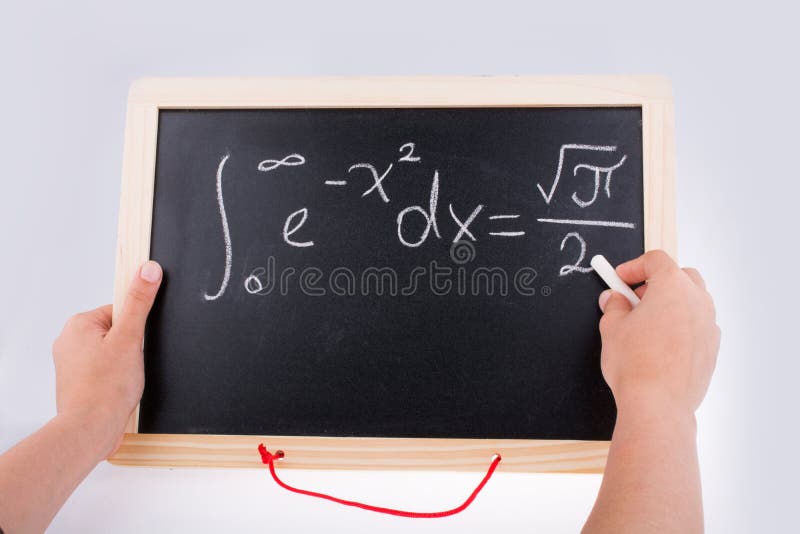 Hand Writing a Math Problem on Board Stock Photo - Image of arithmetic ...