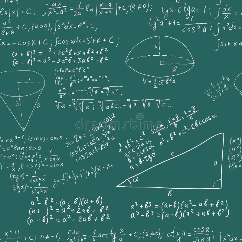 Hand Writing Maths Formula On Seamless Greenboard Stock Photography ...