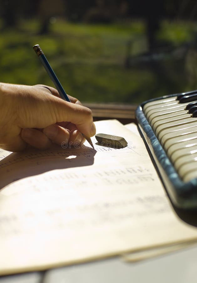 Hand writing music stock image. Image of closeup, hand - 30860839
