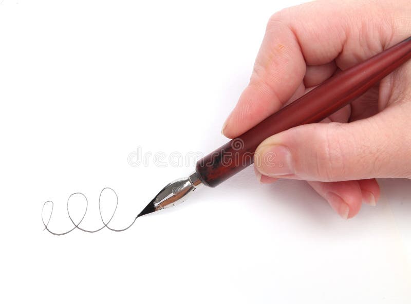 Hand writing with a nib stock photo. Image of writing - 24311752