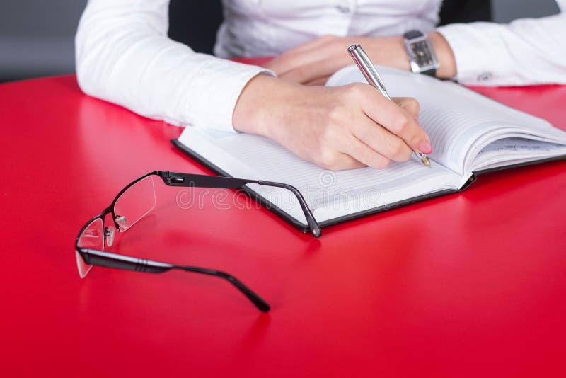 Hand writing notebook stock image. Image of planner, executive - 46469475