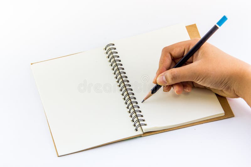 Hand writing on notebook stock photo. Image of handwriting - 37951812