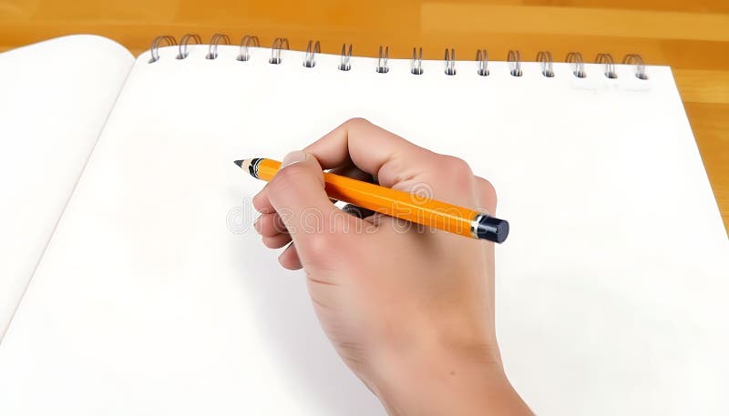 Hand Writing in Notebook with Pen, Creative Writing Process, Stock ...