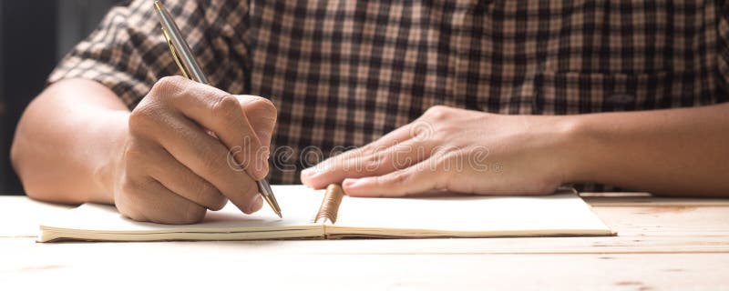 Hand Writing on Notebook, Poem and Idea Document at Nigh Stock Image ...
