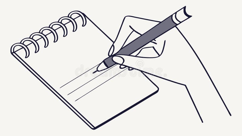 Hand Writing in Notebook, Study and Creative Process, Vector Design ...