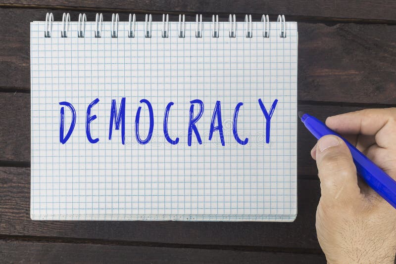 Hand Writing on Notepad: Democracy Stock Image - Image of agree ...