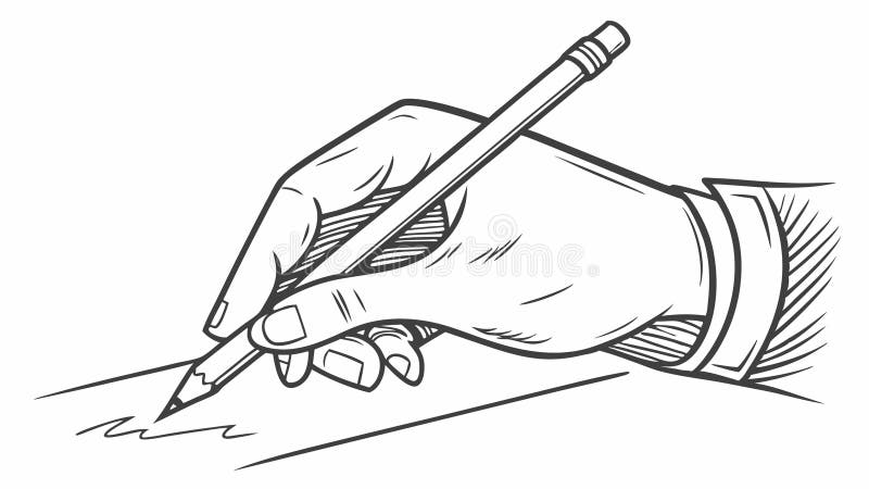 Hand Writing in Notepad Outline Vector Illustration, Vector Design ...