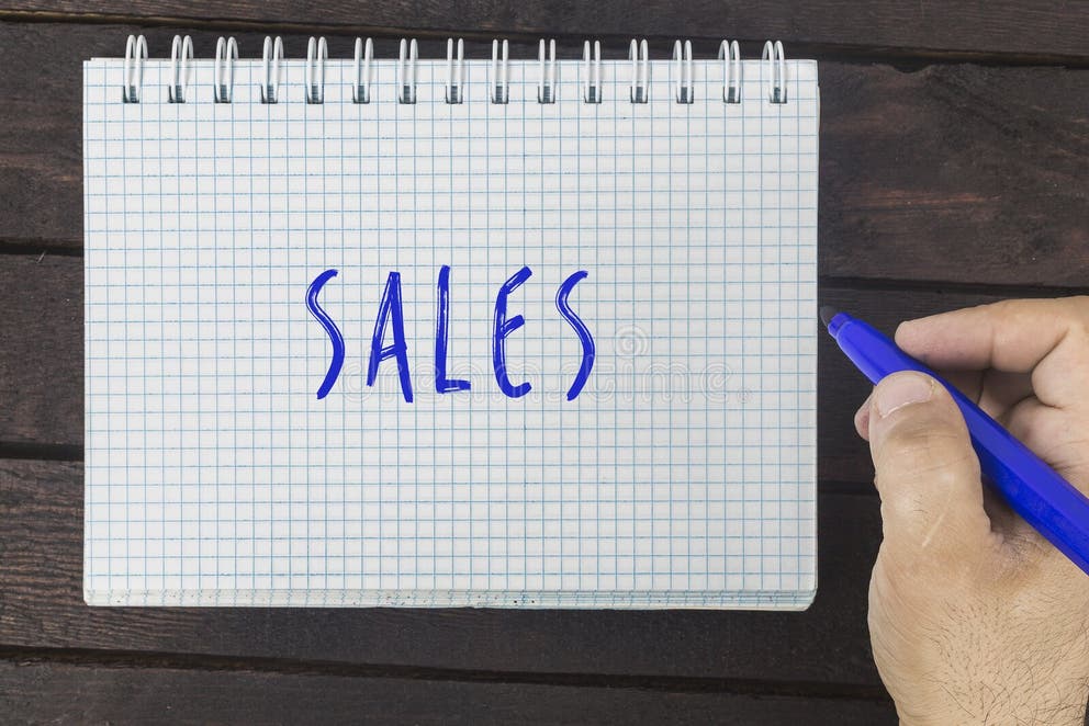 Hand Writing on Notepad: Sales Stock Image - Image of happy, concept ...