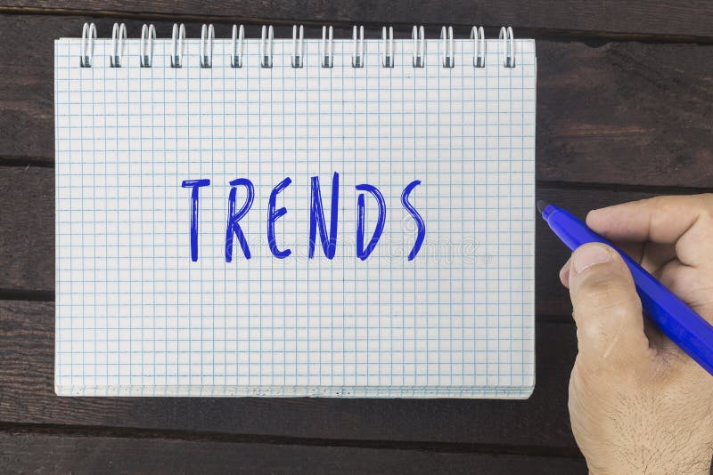 Hand Writing on Notepad: Trends Stock Photo - Image of trend, creative ...