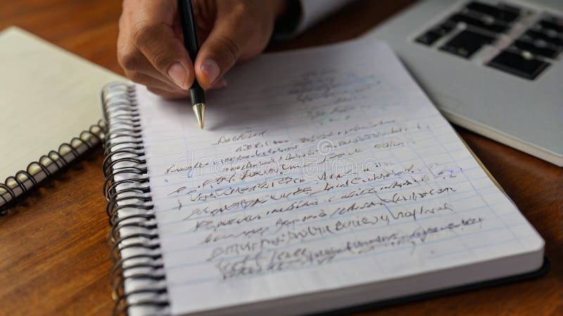 Hand Writing Notes during a Consulting Session Stock Illustration ...