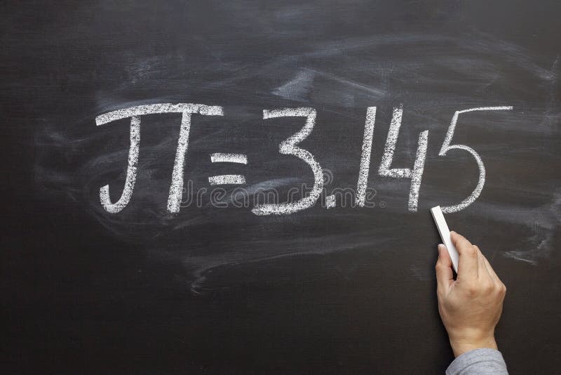 Hand Writing the Number Pi on a Chalkboard Stock Photo - Image of chalk ...