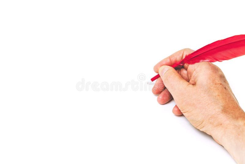 2017 Hand Writing Numbers Red Feather on White Background Stock Image ...