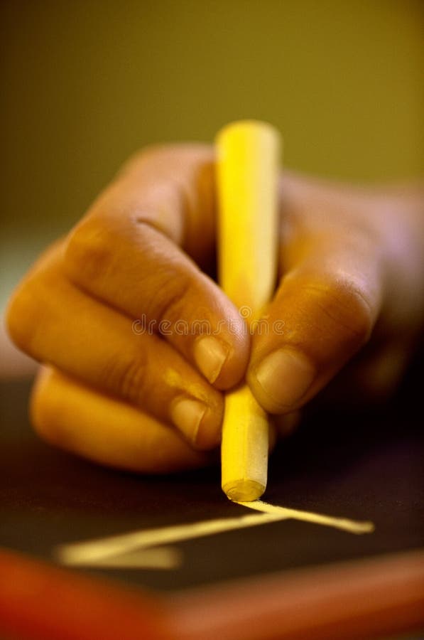 Hand Writing Number with Chalk on Slate Stock Image - Image of black ...