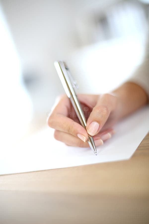 Hand writing on paper stock photo. Image of office, writing - 64672636
