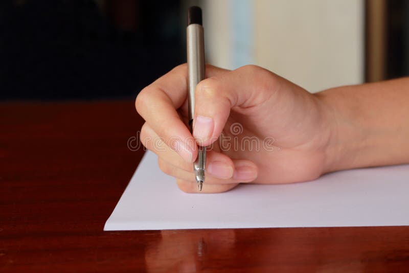 Hand writing by pen stock photo. Image of contract, holding - 47415730