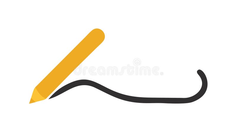 Hand Writing with a Pen. Signature and Documentation Process, Vector ...