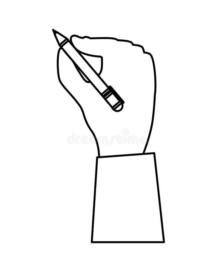 Hand Writing with Pen Writer Stock Vector - Illustration of penholder ...