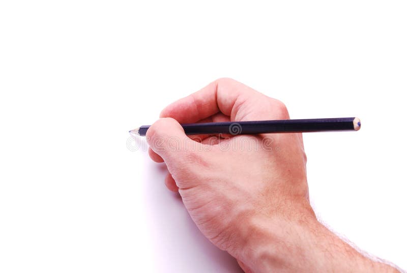 Hand writing with pencil stock photo. Image of middle - 5838532