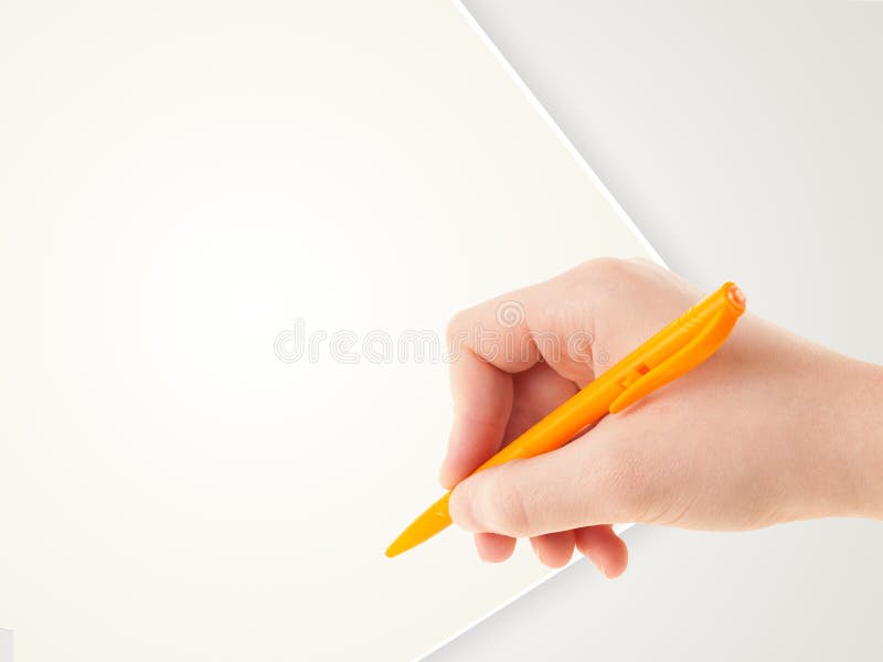 Hand Writing On Plain Empty White Paper Copy Space Stock Image - Image ...