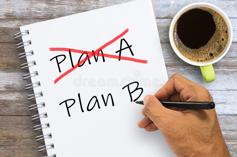 Hand Writing Plan a and Plan B on Notebook with Coffee Stock Image ...