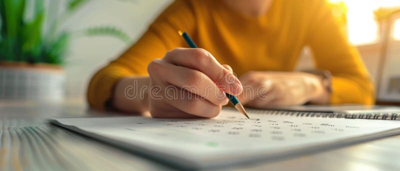 Hand Writing in a Planner or Calendar. Generative Ai Stock Illustration ...