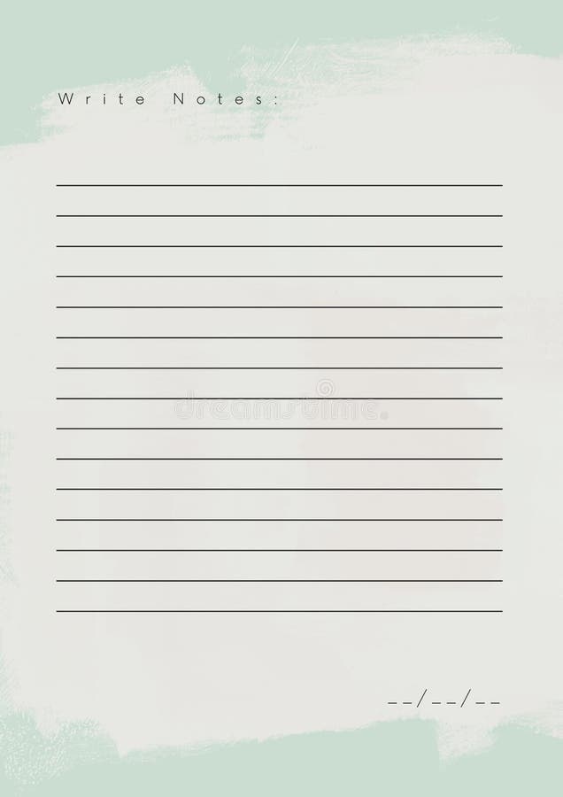 Hand Writing Practise Lined Pages Stock Illustration - Illustration of ...