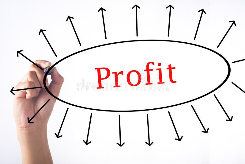 Hand Writing Profit Concept on Transparent Board Stock Photo - Image of ...