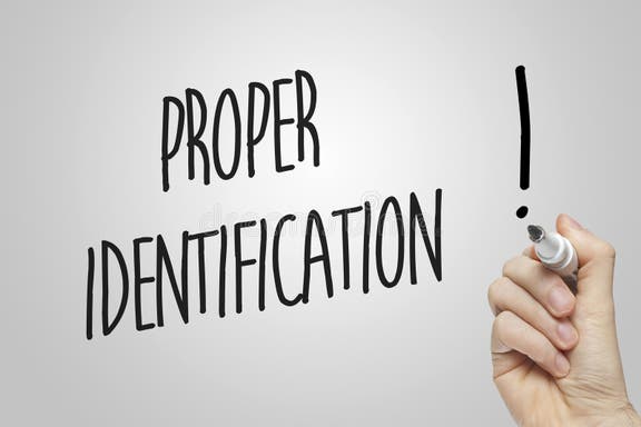 Hand Writing Proper Identification Stock Image - Image of digital ...