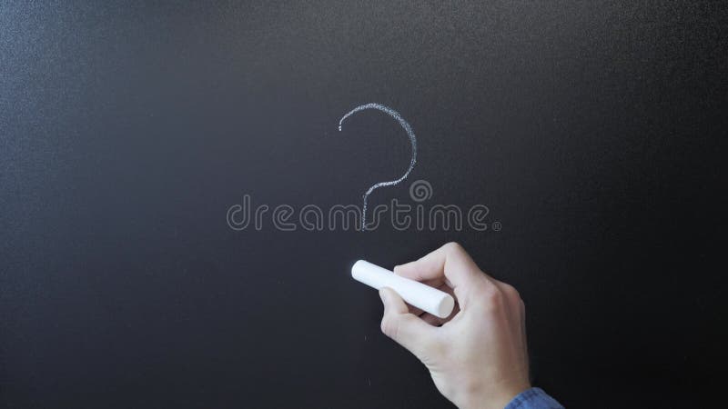 Hand Writing `question Mark` on Chalkboard. Question Mark on Blackboard ...
