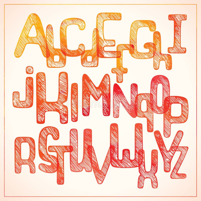 Hand writing red alphabet stock vector. Illustration of graphic - 186421720