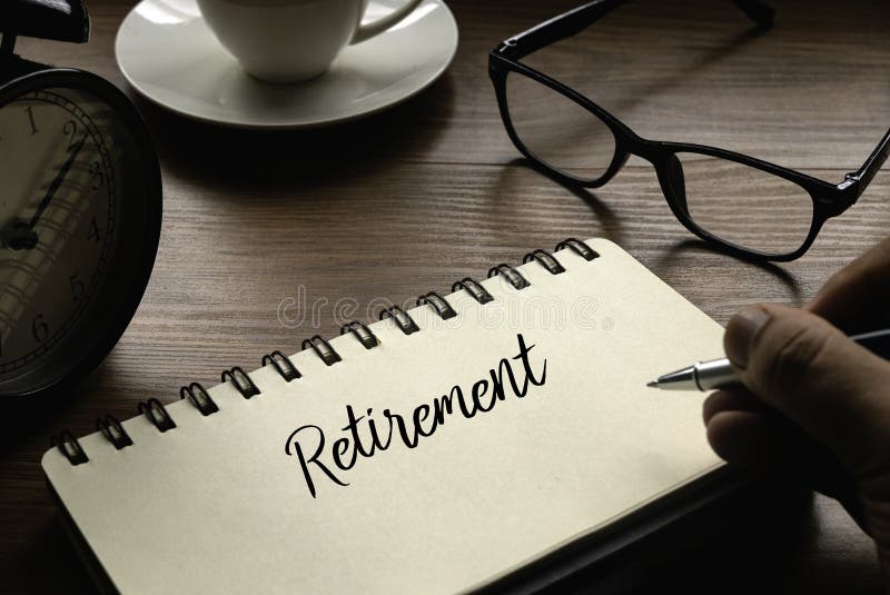 Hand Writing Retirement on a Notebook Stock Image - Image of pensioner ...