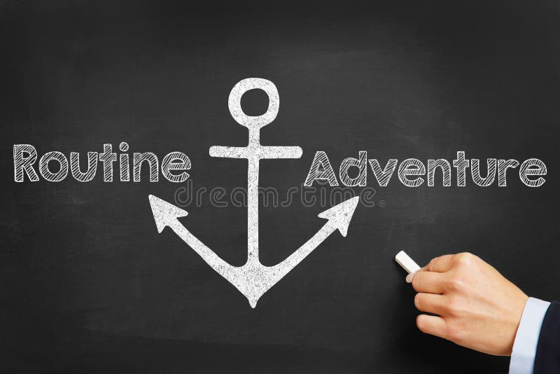 Hand Writing Routine and Adventure Stock Image - Image of business ...