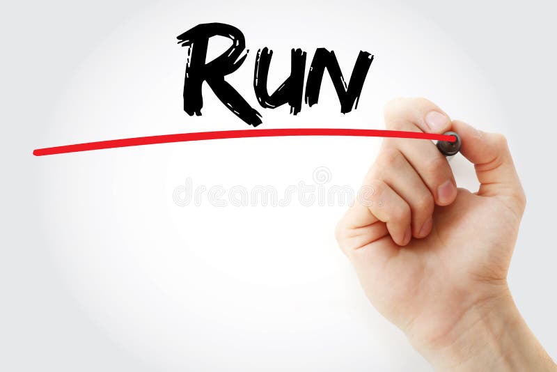 Hand Writing Run with Marker, Health Concept Stock Image - Image of ... Hand Writing Run with Marker, Health Concept Stock Image - Image of ...