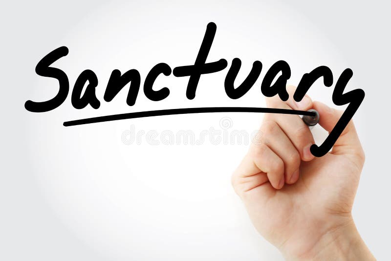 Hand Writing Sanctuary Marker Stock Photos - Free & Royalty-Free Stock ...