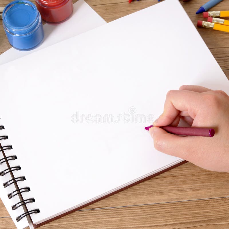 Hand Writing School Book Holding Pencil Crayon 库存图片 - 图片 包括有 照片, 图画 ...